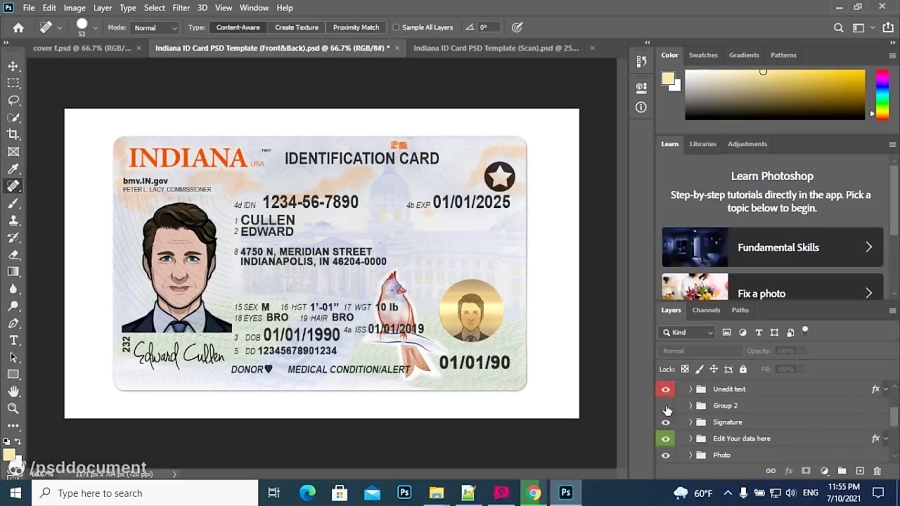 INDIANA DRIVER LICENSE PSD TEMPLATE NEW