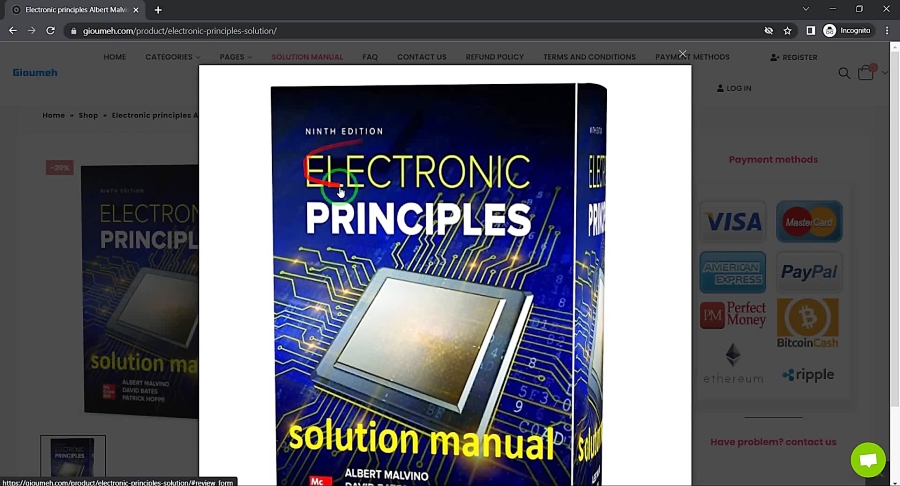 Electronic principles Albert Malvino 9th edition solution manual pdf