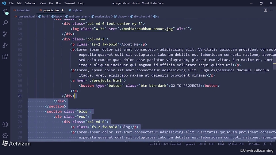 ساخت وب سایت واکنش گرا با HTML5 ،CSS3 ،Bootstrap و SASS | قسمت 113 از 134