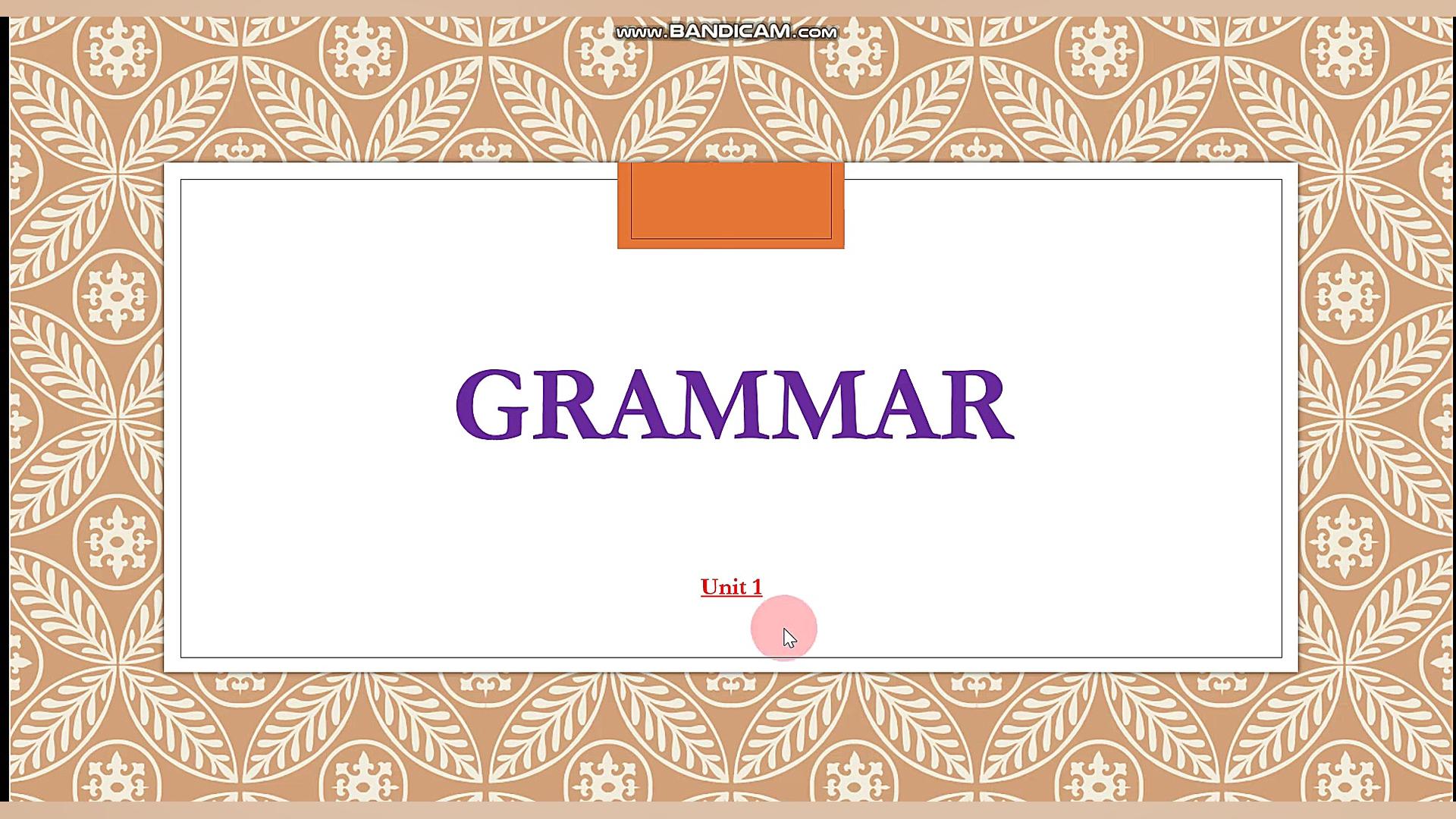 Elementary 1 - Grammar of unit 1