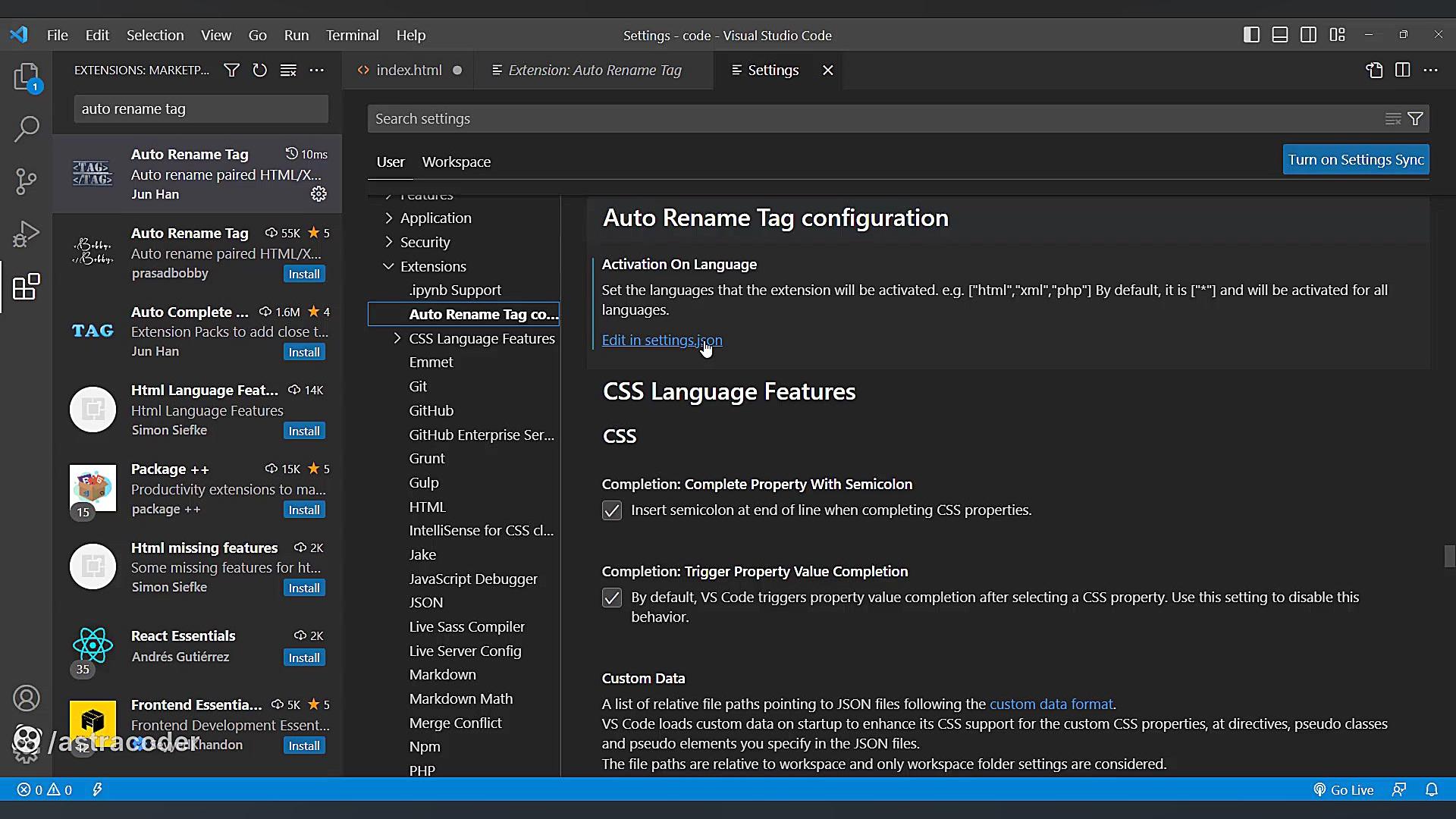آموزش VSCode - آموزش اکستنشن Auto Rename Tag- جلسه نهم