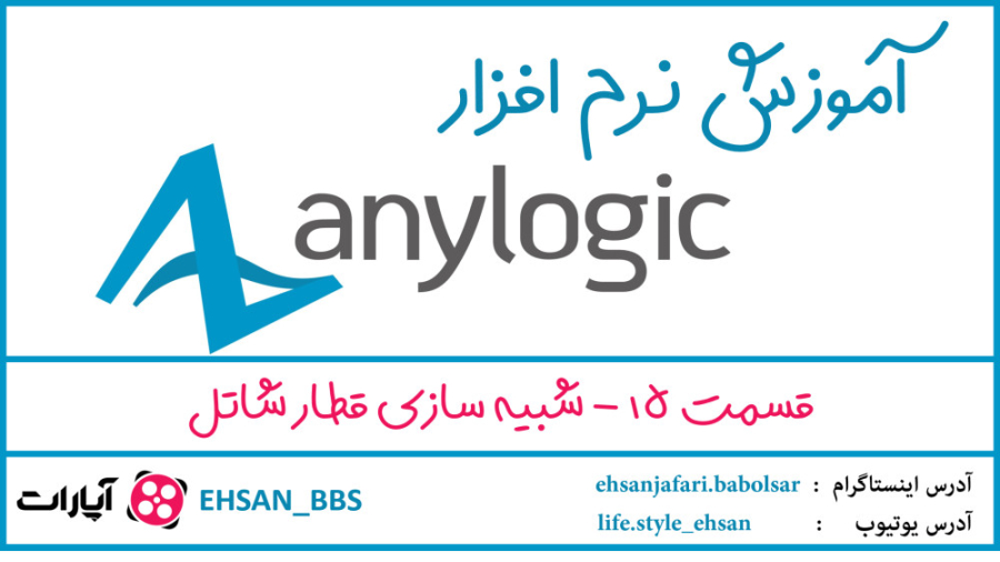 آموزش simulating a shuttle train - AnyLogic