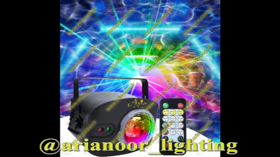 رقص نور لیزری واترلایت 2 کاره ریموت دار فروشگاه رقص نور نورپردازی آریانور