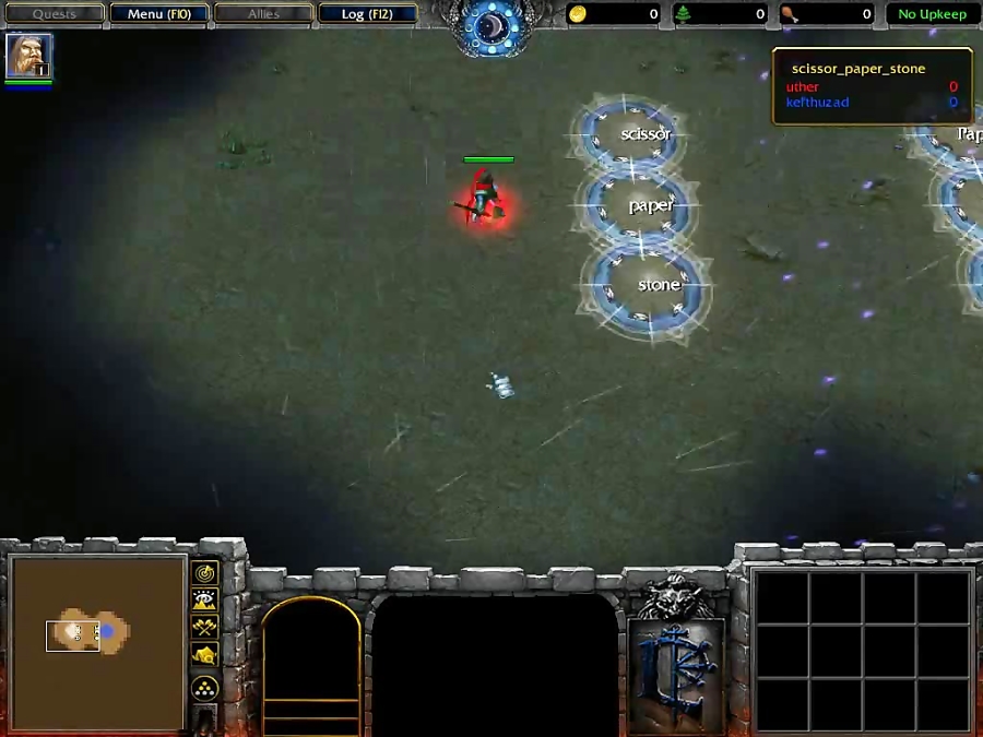 سنگ کاغذ قیچی در World Editor Warcraft 3