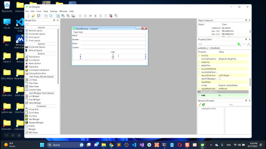 اموزش نصب PyQt و Qt Designer