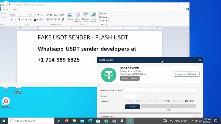 USDT Flashing software | Fake USDT transfer