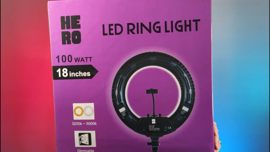 رینگ لایت FE480 ساده با جعبه بنفش