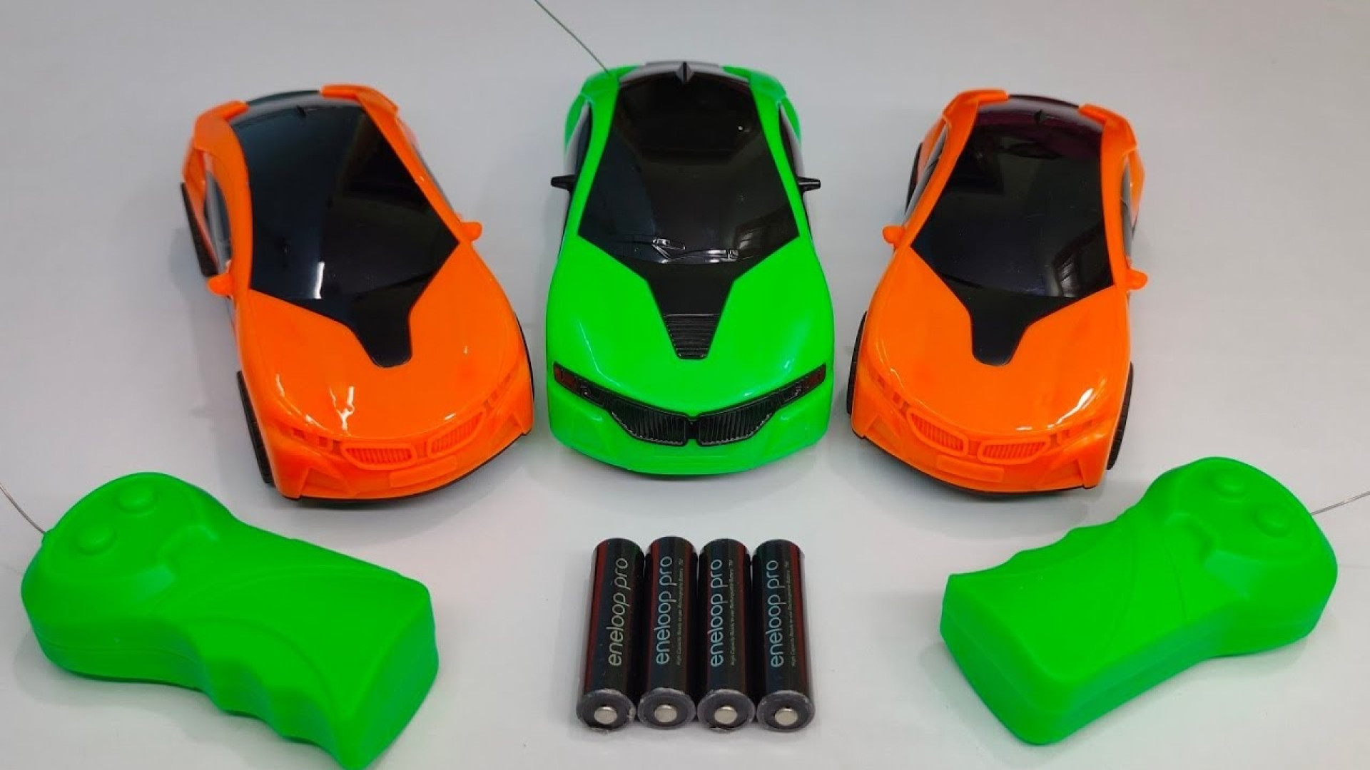 ماشین بازی کودکانه || کالکشن ماشین سبز و نارنجی کنترلی