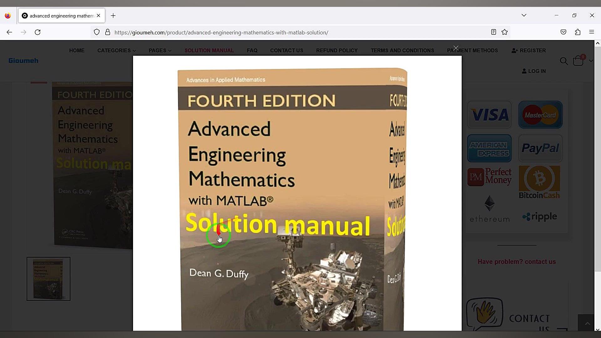 Solution manual of advanced engineering mathematics with matlab 4th edition
