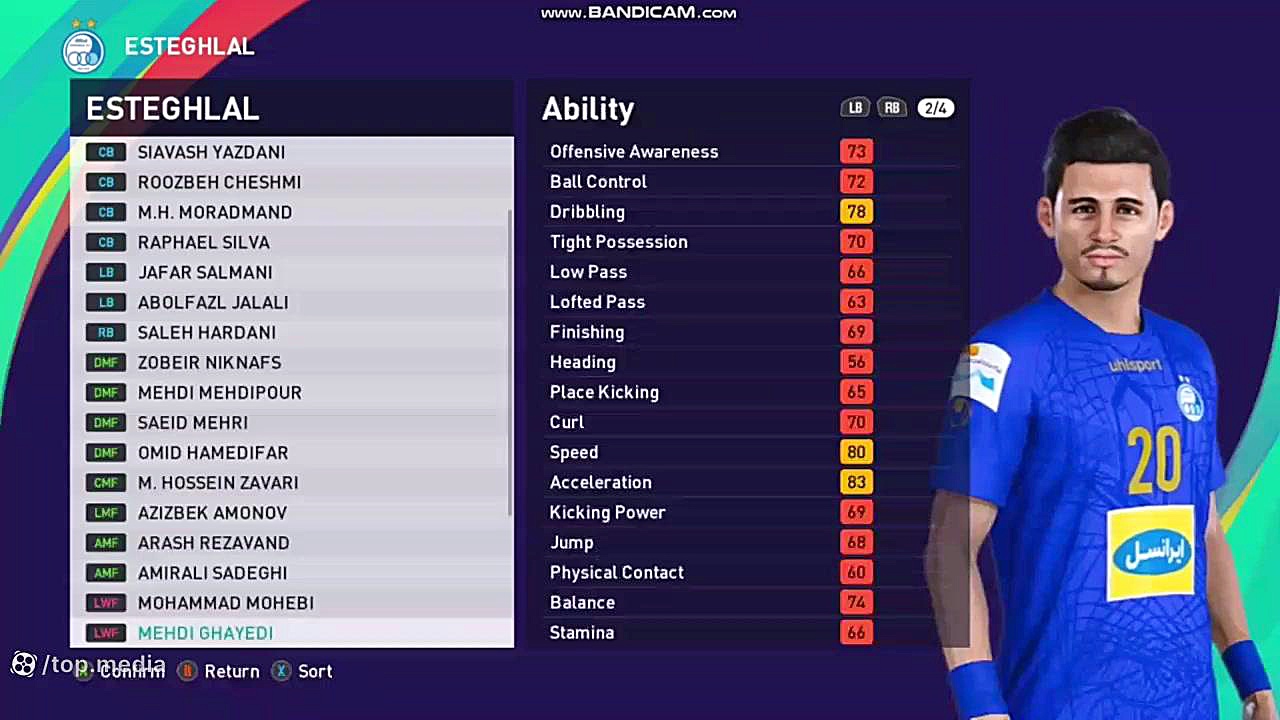 اورال بازیکنان استقلال برای pes:فالو=فالو