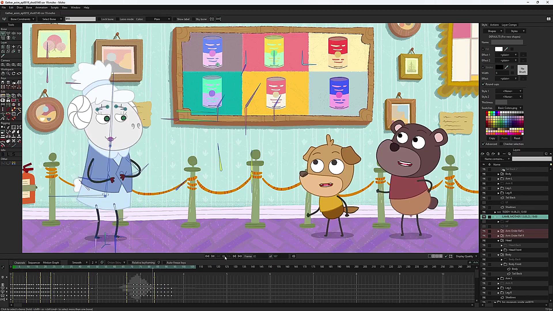 صحنه هایی از انیمیشن Teeny mimi در نرم افزار موهو