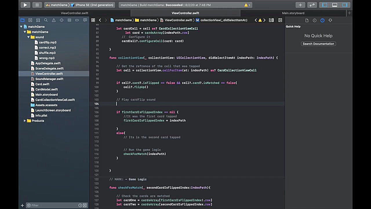 Adding Sounds in Xcode