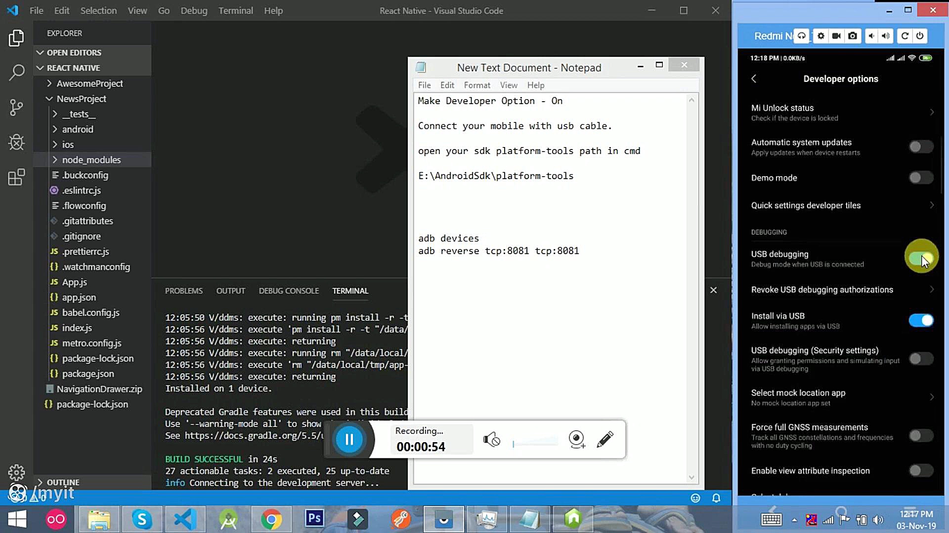 Run-react-native-app-on-real-device-React-Native-CLI