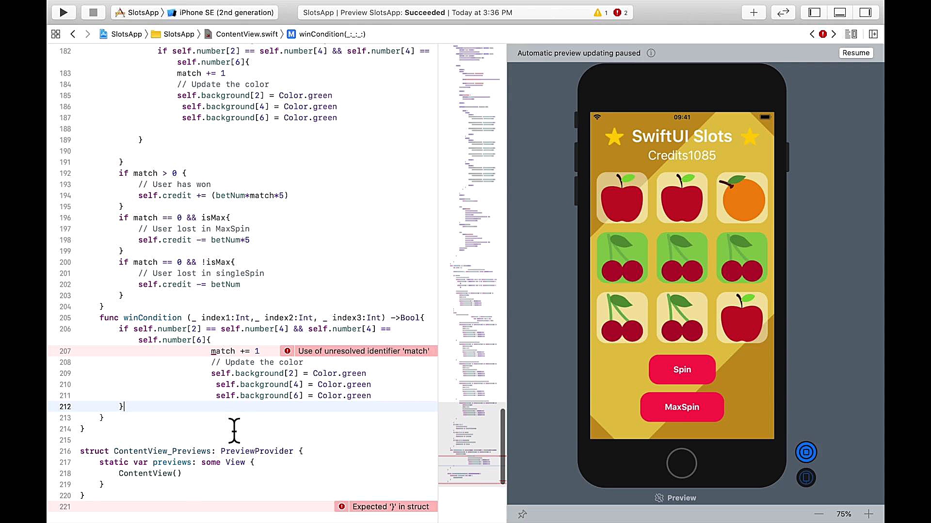 Improving Slots Game in Xcode