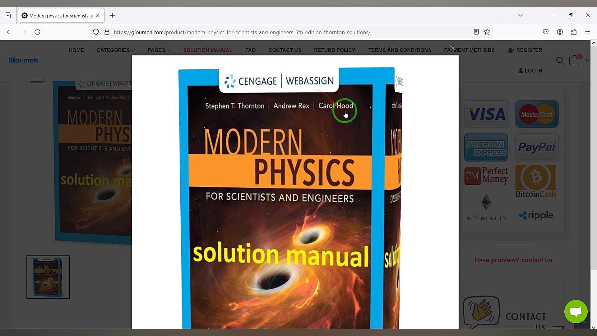 Modern physics for scientists and engineers 5th ed Thornton solutions manual pdf
