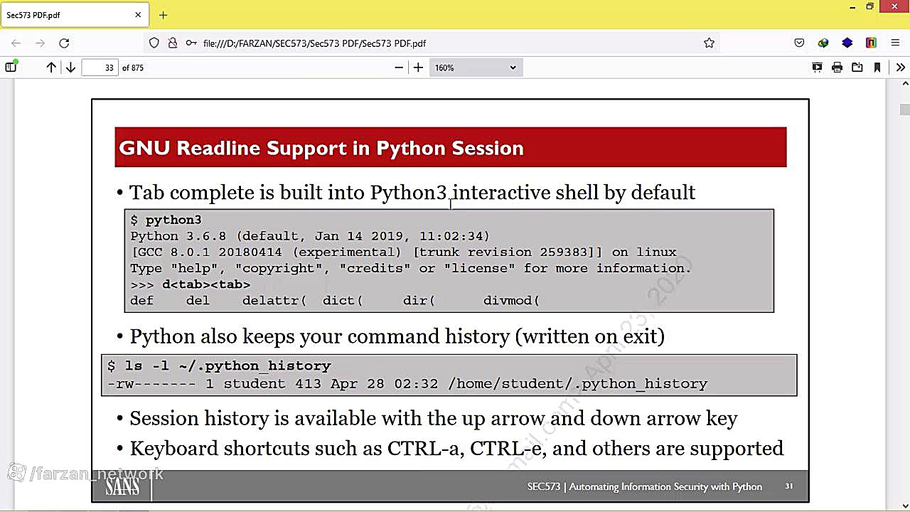 آموزش فارسی امنیت سنز SANS SEC573 اتوماتیک سازی امنیت اطلاعات با پایتون
