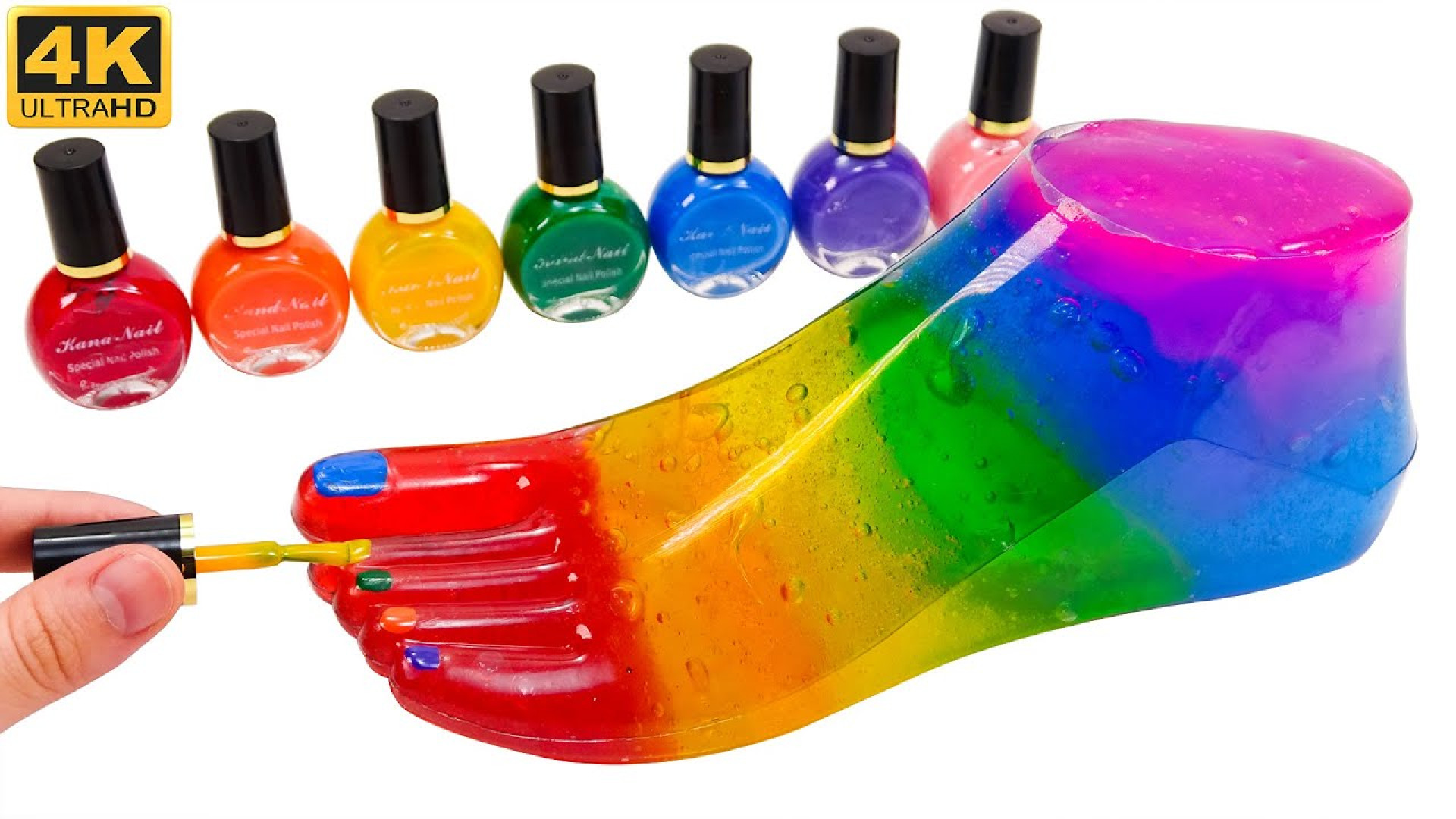 Satisfying Video l Mixing All My Slime Smoothie into Rainbow Foot ASMR ...