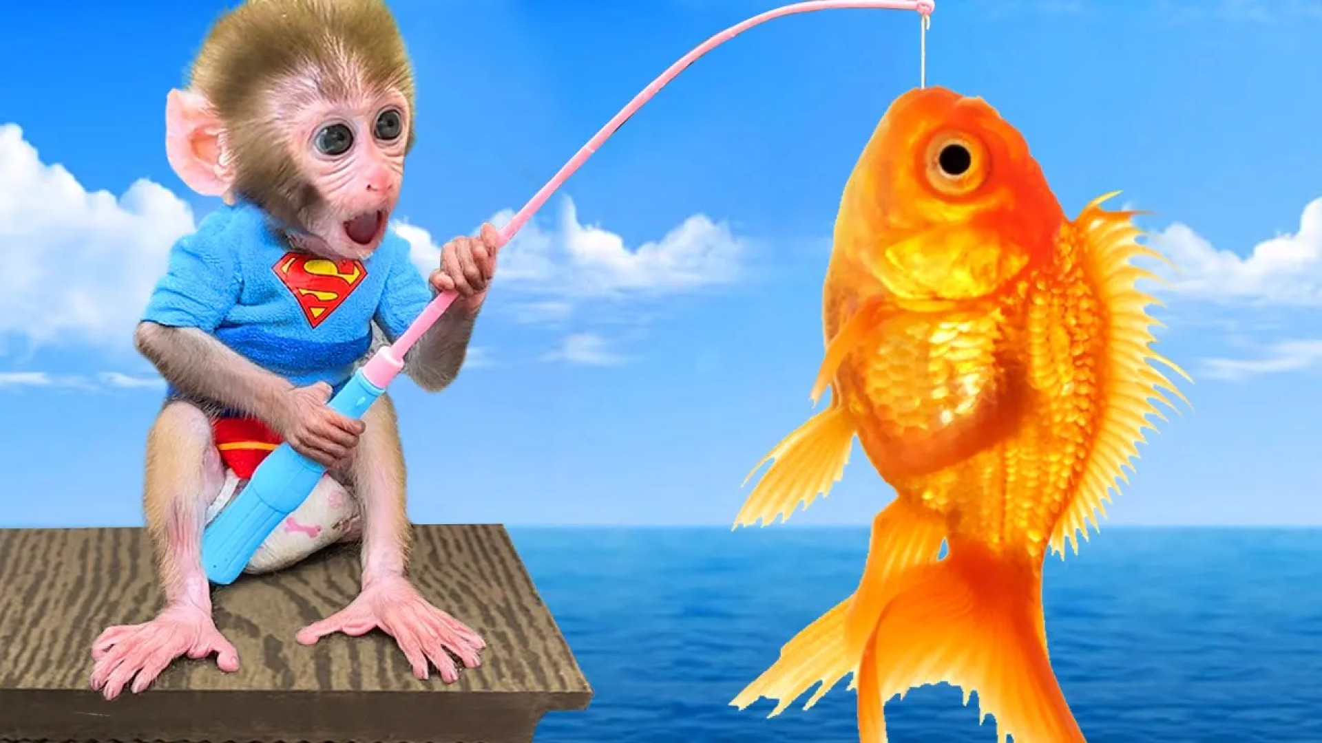 Monkey Baby Bon Bon forgot to turn off the water in the toilet and eat ...