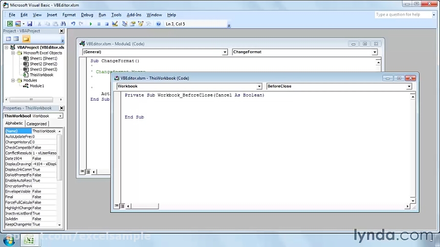 آموزش VBA - از مجموعه آموزش های لیندا - قسمت 03