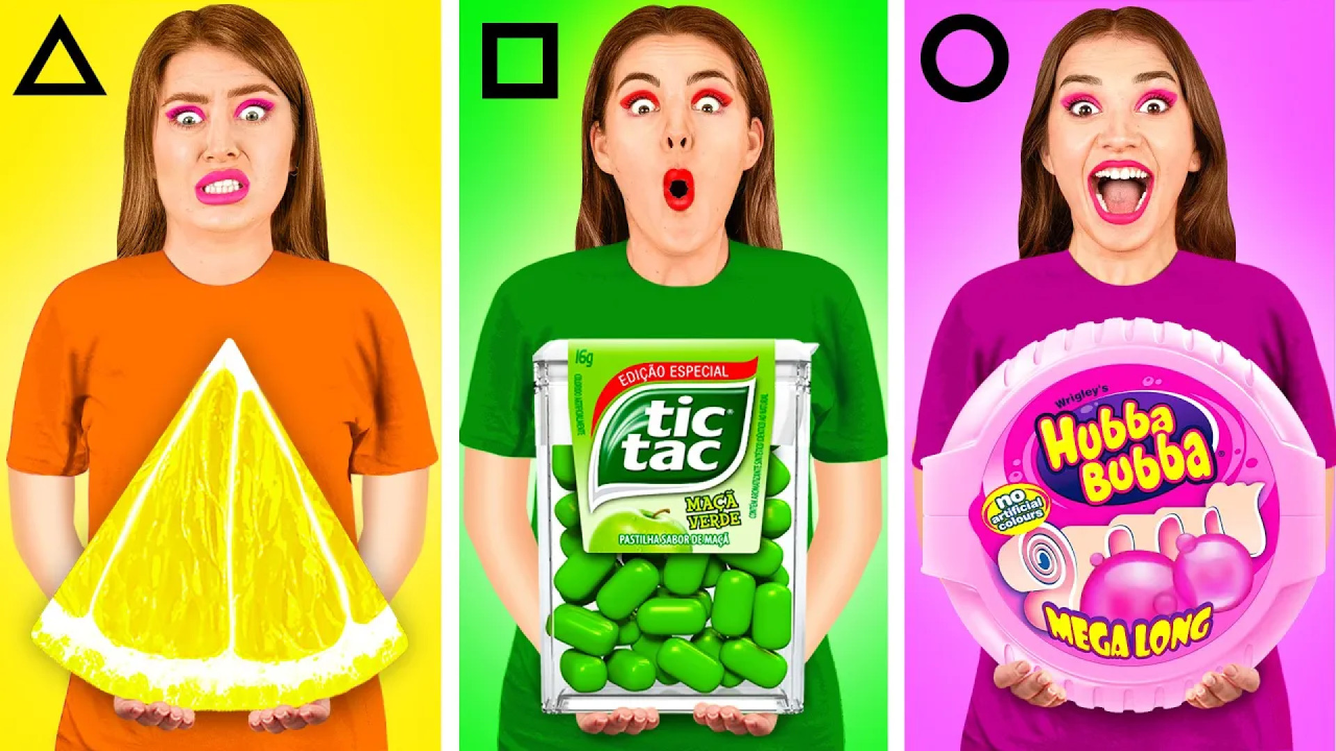 Geometric Shape Food Challenge | Eating Only One Shape by BaRaDa Challenge