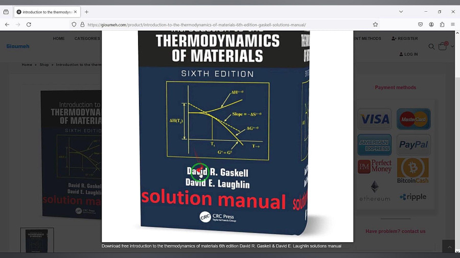 Introduction To The Thermodynamics Of Materials 6th Edition Gaskell