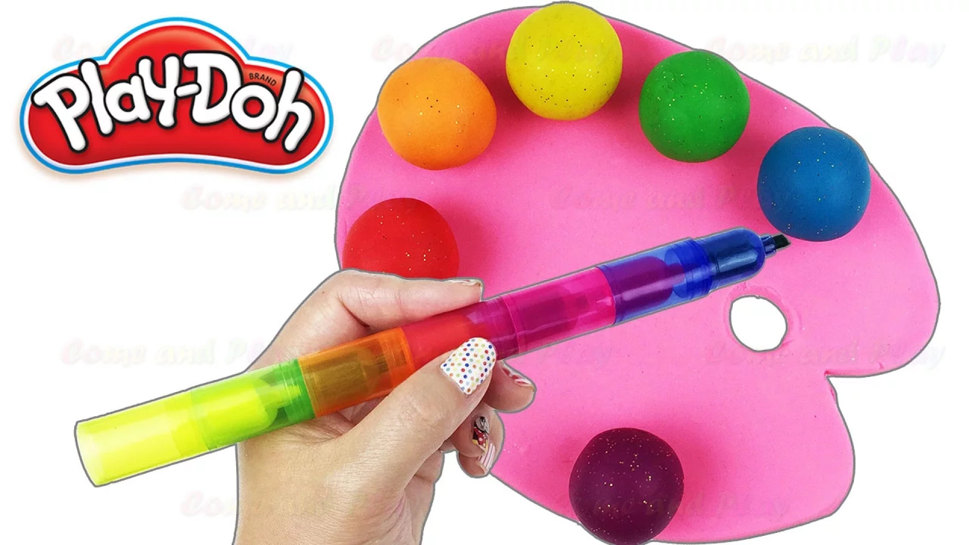 Learn Colors with DIY Play Doh Paint Pallet Fun Creative for Kids