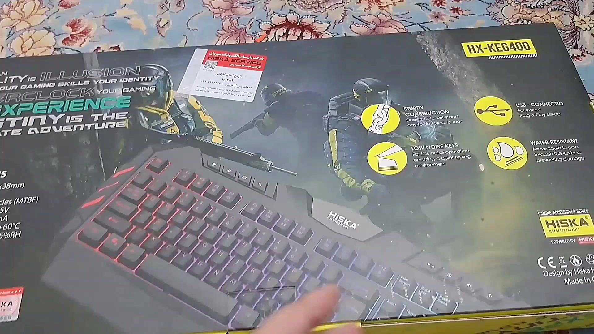 انباکس کیبرد مخصوص بازی هیسکا مدل HX_KEG400 RGB