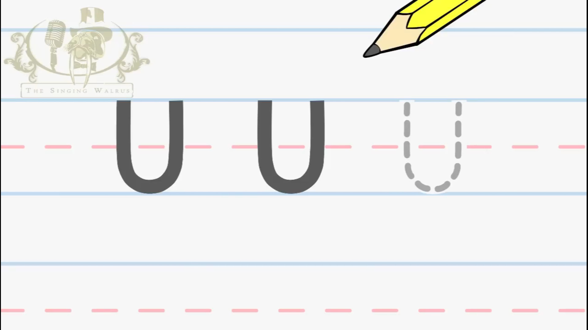 How to write U u- Letter U u- Writing letter U u