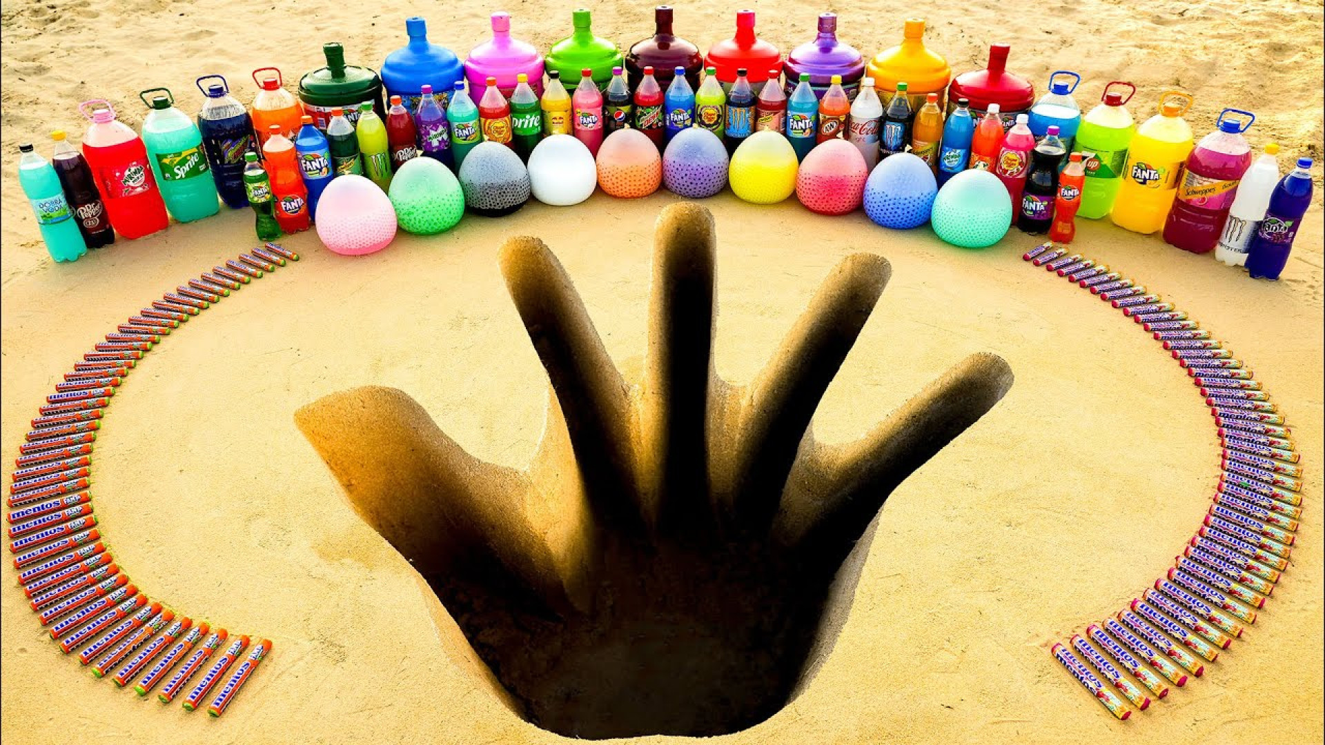 Giant Toothpaste Eruption from Hand Hole, Balloons of Orbeez, Fanta ...