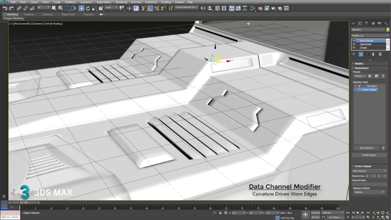 3ds Max 2017.1 - Data Channel Modifier: Curvature Worn Edges