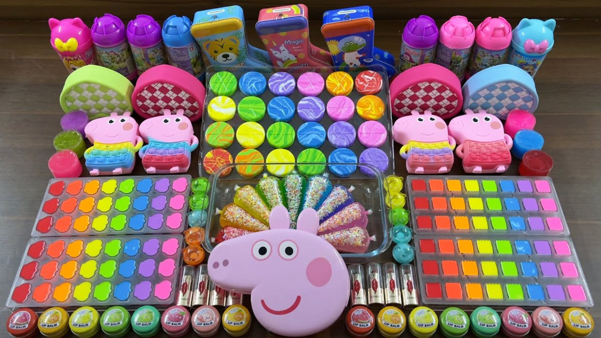 RAINBOW PEPPA PIG I Mixing random into Piping Bags Glitter Clear I ...