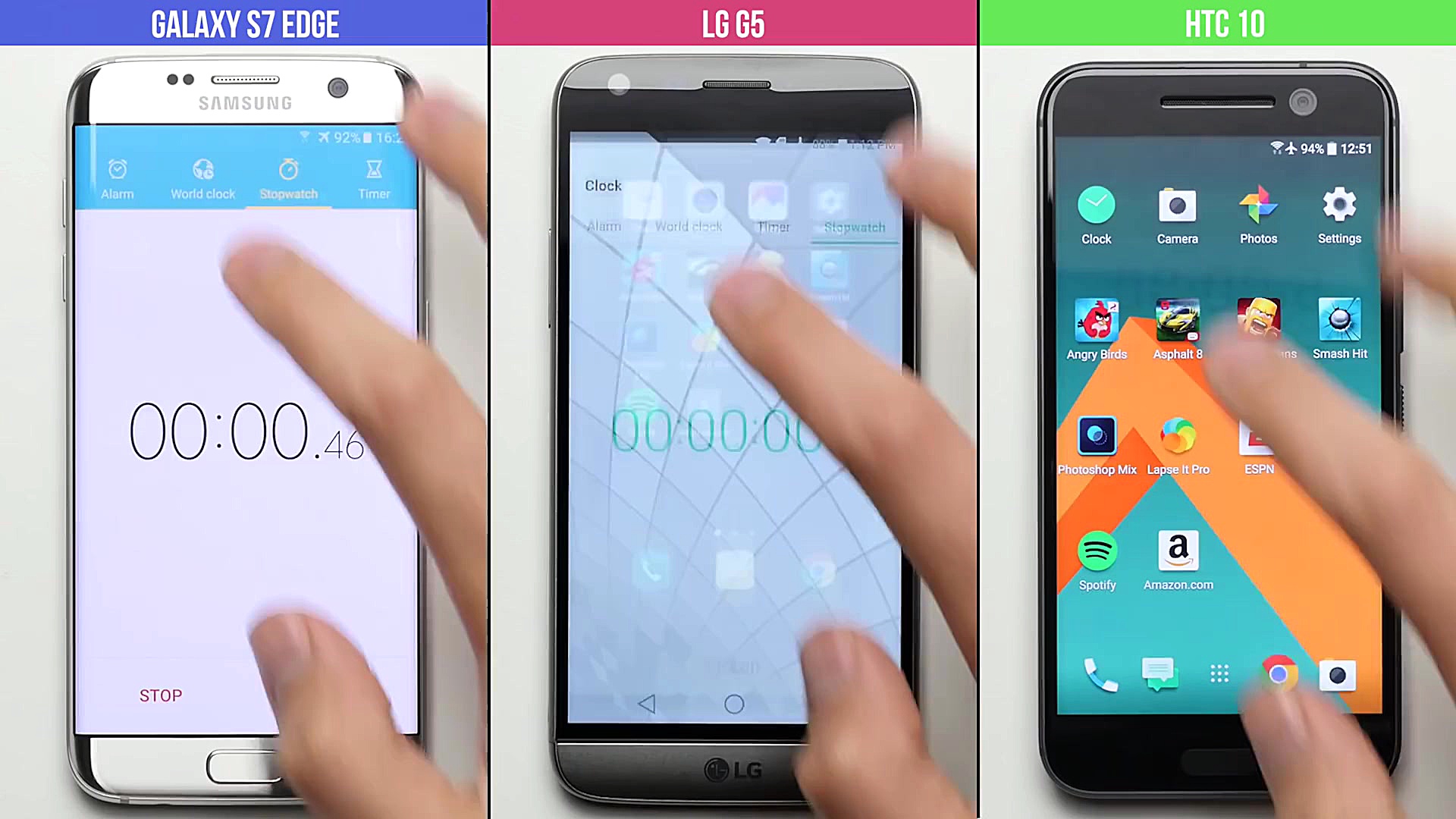 Galaxy S7 vs. LG G5 vs. HTC 10 Speed Test