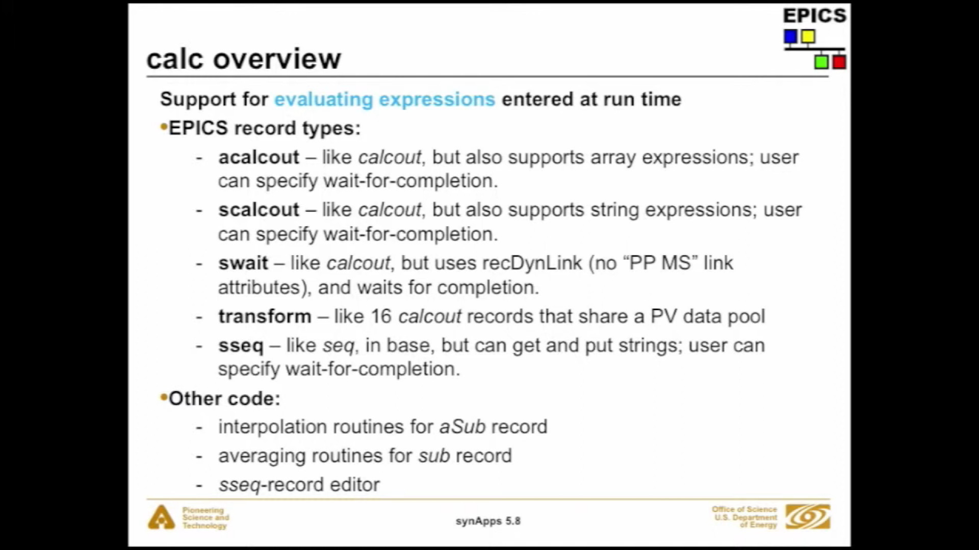 معرفی پودمان CALC برای انجام محاسبات داخل IOC در EPICS