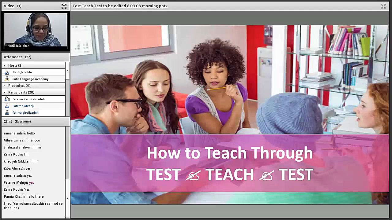 فایل ویدیویی وبینار How to teach through Test-teach-test