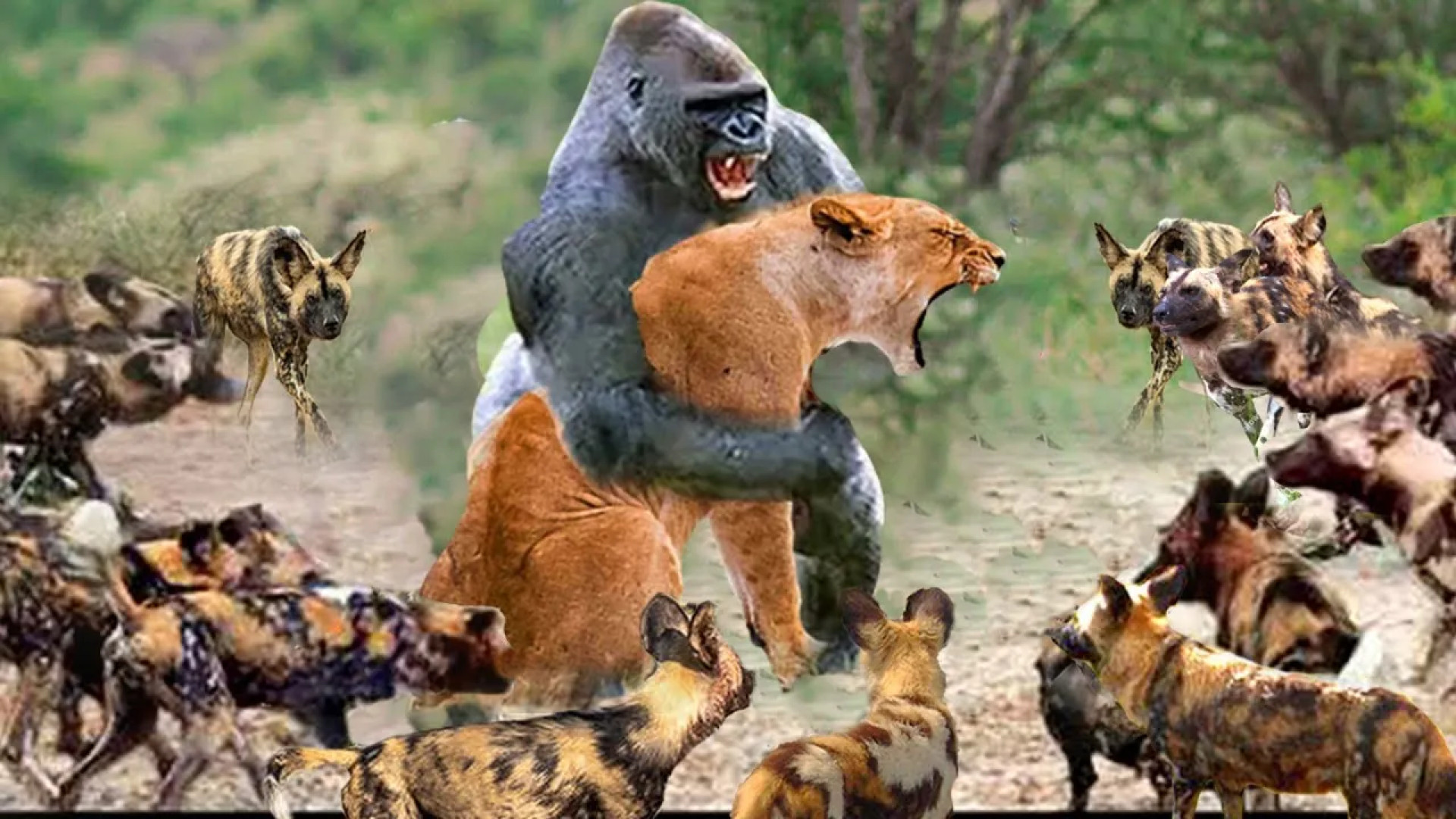 Amazing! Lion And Wild Dog Must Cry When Confronting Fierce Baboons ...