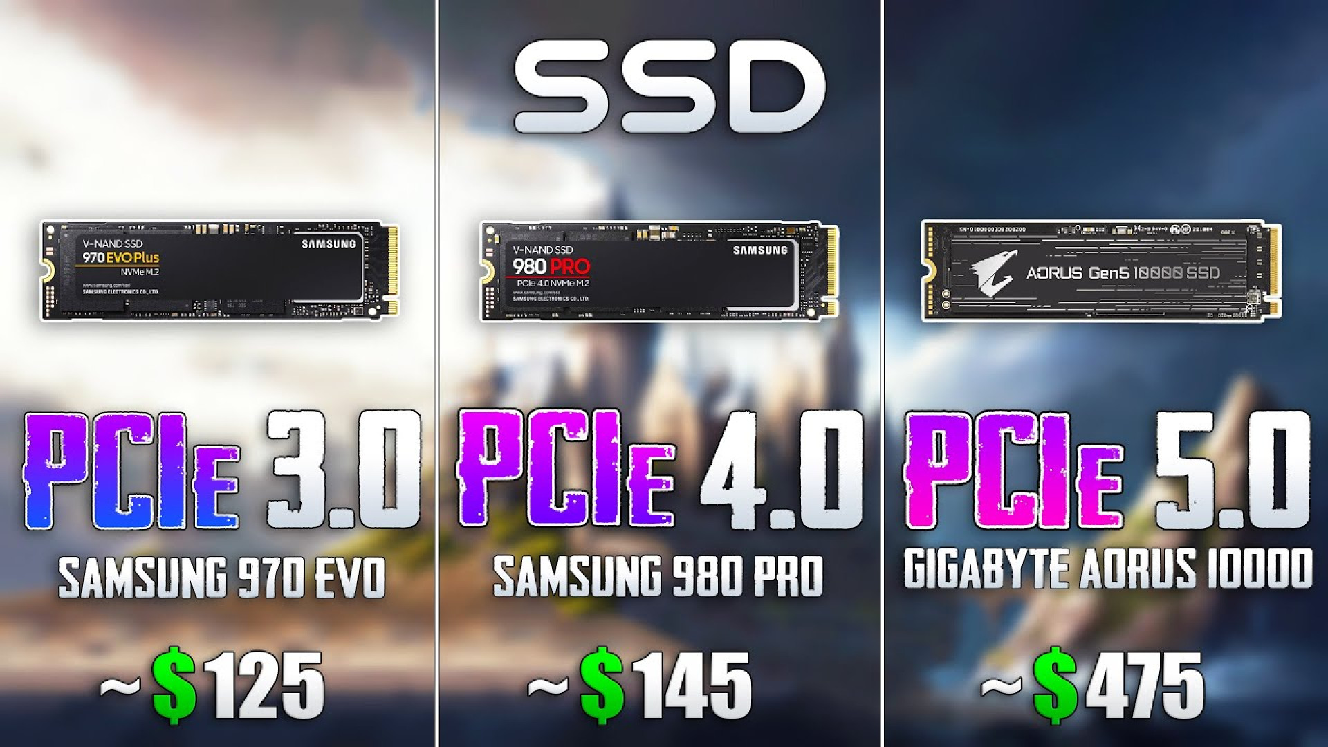 تست گیمینگ انواع اس اس دی SSD PCIe 5.0 vs PCIe 4.0 vs PCIe 3