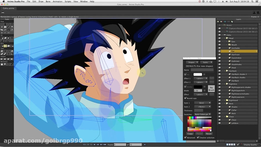 How to Create Anime - Goku Anime Studio Tutorial - Part 4