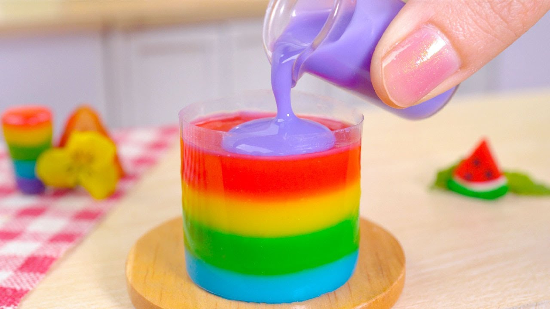 Fancy Miniature Fruit Jelly Decorating | Wonderful Tiny Rainbow Dessert ...