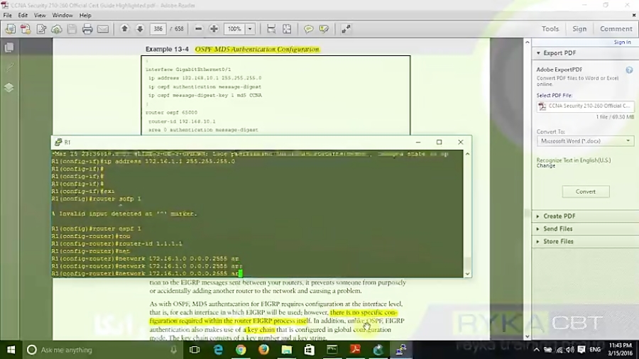 CCNA Security - 13.1. Routing Protocol Authentication