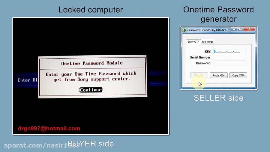 Sony Onetime Password removal, SERVICE demonstration (extended version)