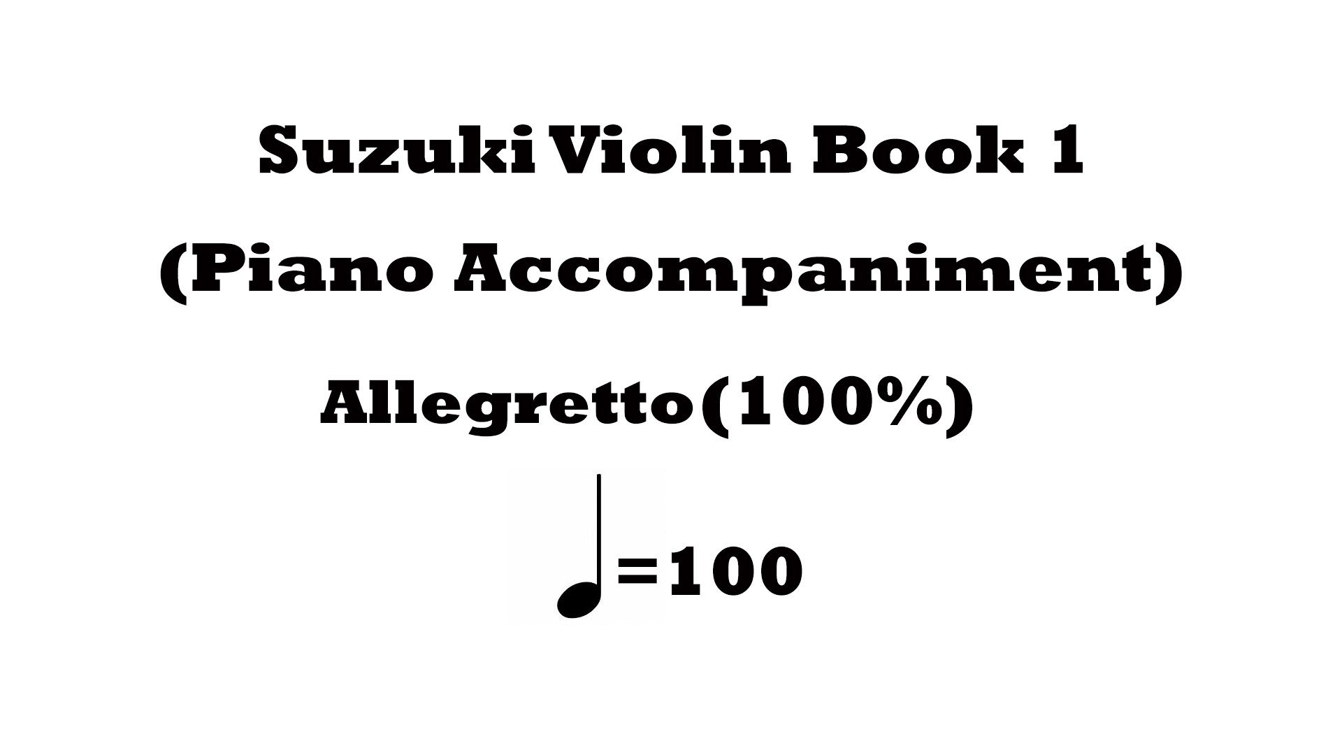 Allegretto - Piano Accompaniment | 100% Tempo