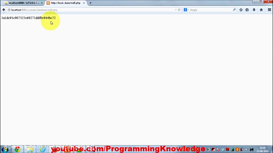 PHP Tutorial for Beginners 32 # PHP Md5 Encryption