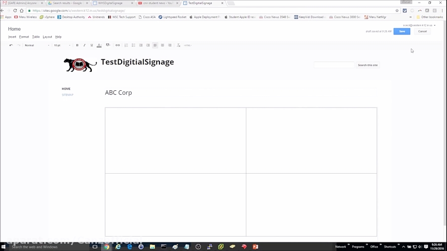 Make your own Digital Signage with Google Sites
