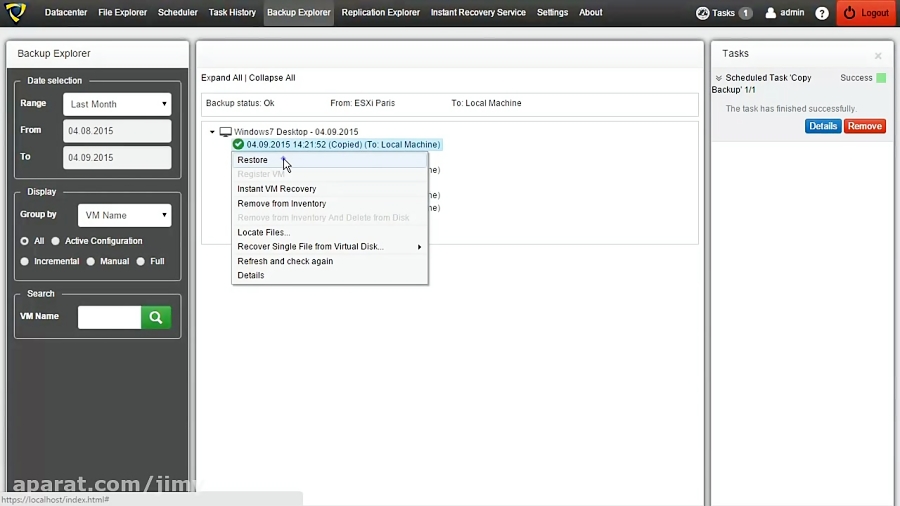 Trilead VM Explorer - Copy Backup Task Tutorial