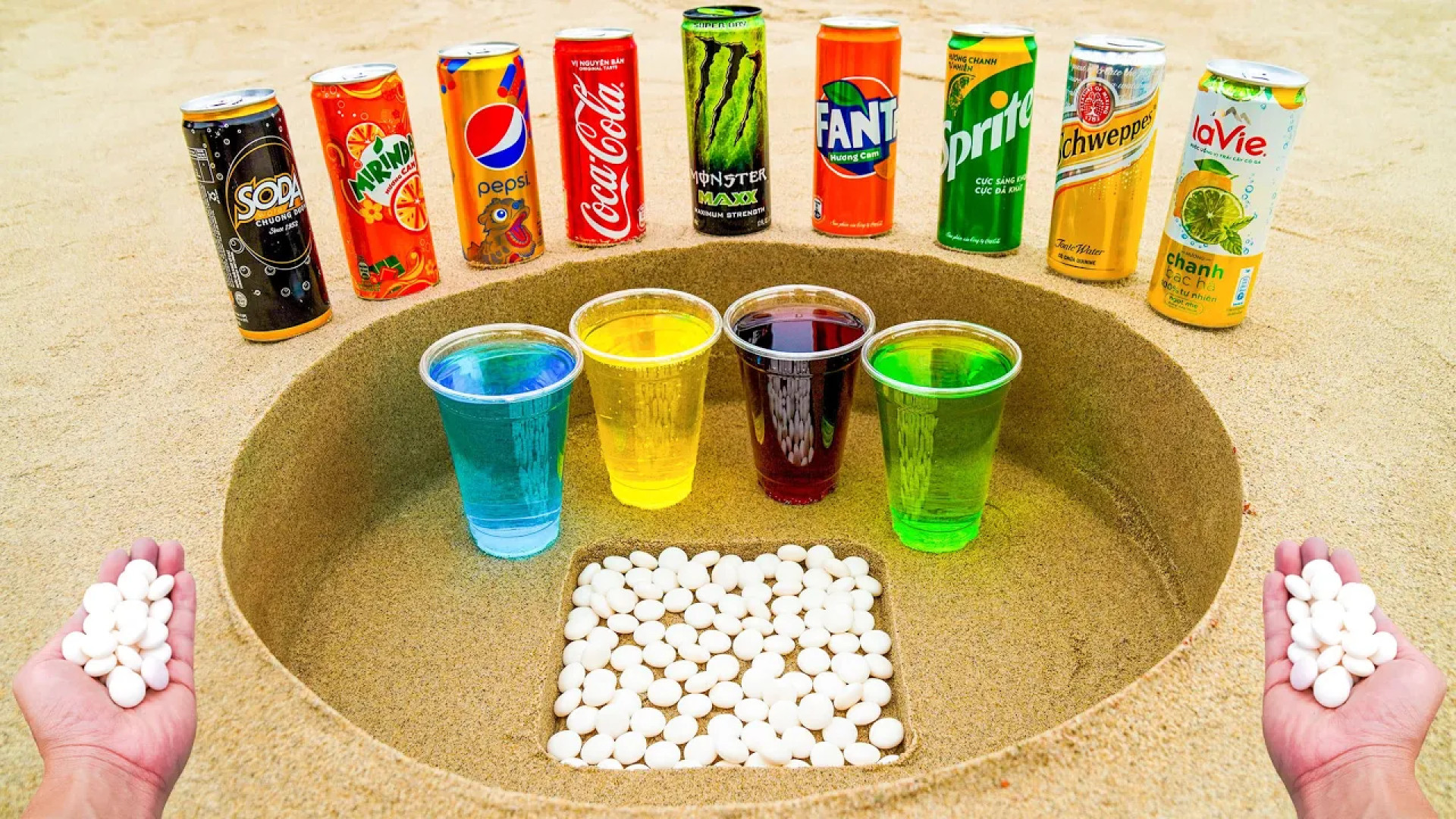 Mentos Underground VS Coca Cola, Monster Maxx, Schweppes, Fanta, Pepsi ...
