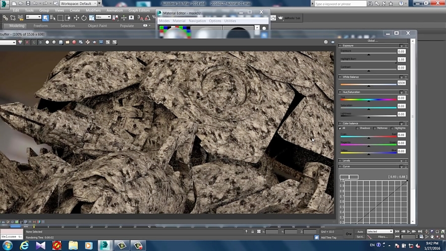 Creating a realistic rusty metal material with V-Ray 3.3 (no audio)
