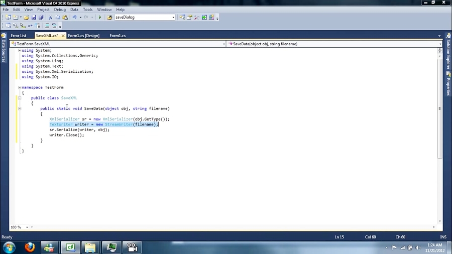 C# Basic - Saving data into an XML File from TextBoxes and Loading it back into your Form