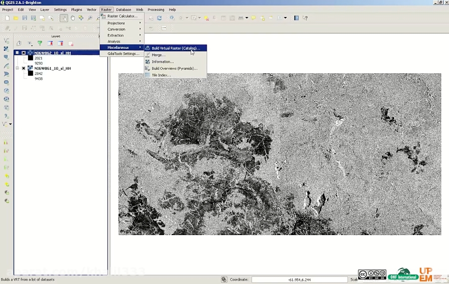 Tutorial - Qgis make raster mosaic with Virtual Raster