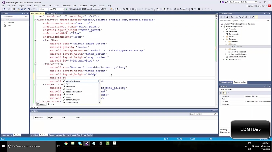 Xamarin Android Tutorial - Image Button