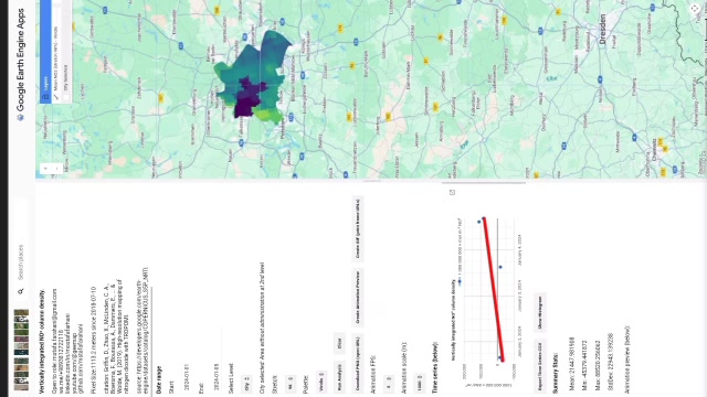 After hours web application Earth observation Air Quality Nirogen ...